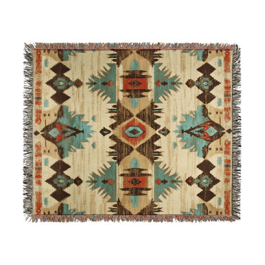 Turquoise Pendleton Woven Blanket - Saltsy