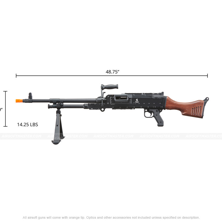 Lancer Tactical Full Metal M240W Airsoft AEG Squad Automatic Machine ...