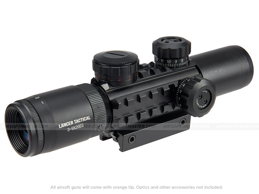 Lancer Tactical 3-9x Red and Green Illuminated Scope