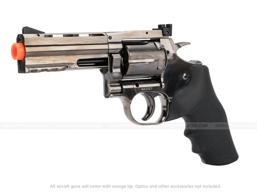 ASG Dan Wesson 4" Revolver w/ Hogue Style Grip CO2 - Gun Metal Gray