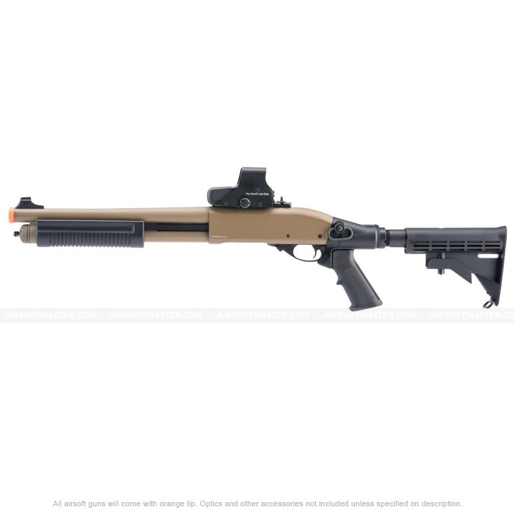 Golden Eagle M870 Spring Powered Tri Shot Pump Action Airsoft Shotgun