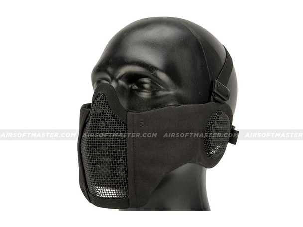 Striker Airsoft Mesh Mask Half Face w/ Ear Cover