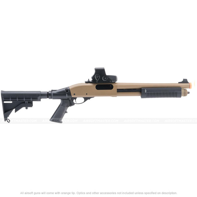 Golden Eagle M870 Spring Powered Tri Shot Pump Action Airsoft Shotgun