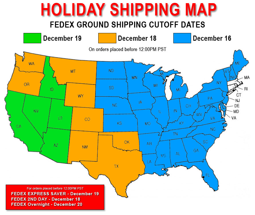 Holiday Shipping Map 2019