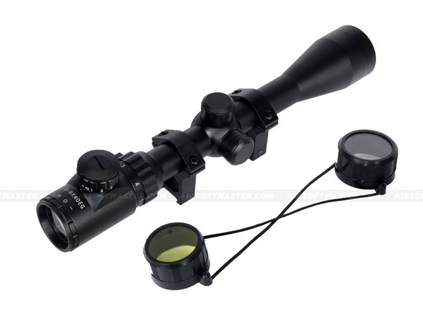 Lancer Tactical CA-406B 3-9x Red Green Illuminated Rifle Scope
