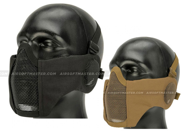 Striker Airsoft Mesh Mask Half Face w/ Ear Cover