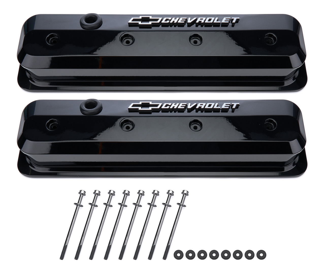 Proform Sbc Valve Covers Slant Edge Liquid Black 141-847