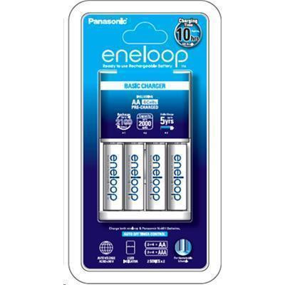 Panasonic Eneloop Basic Charger + AA Eneloop Batteries (2000mAh, 4 Pack ...
