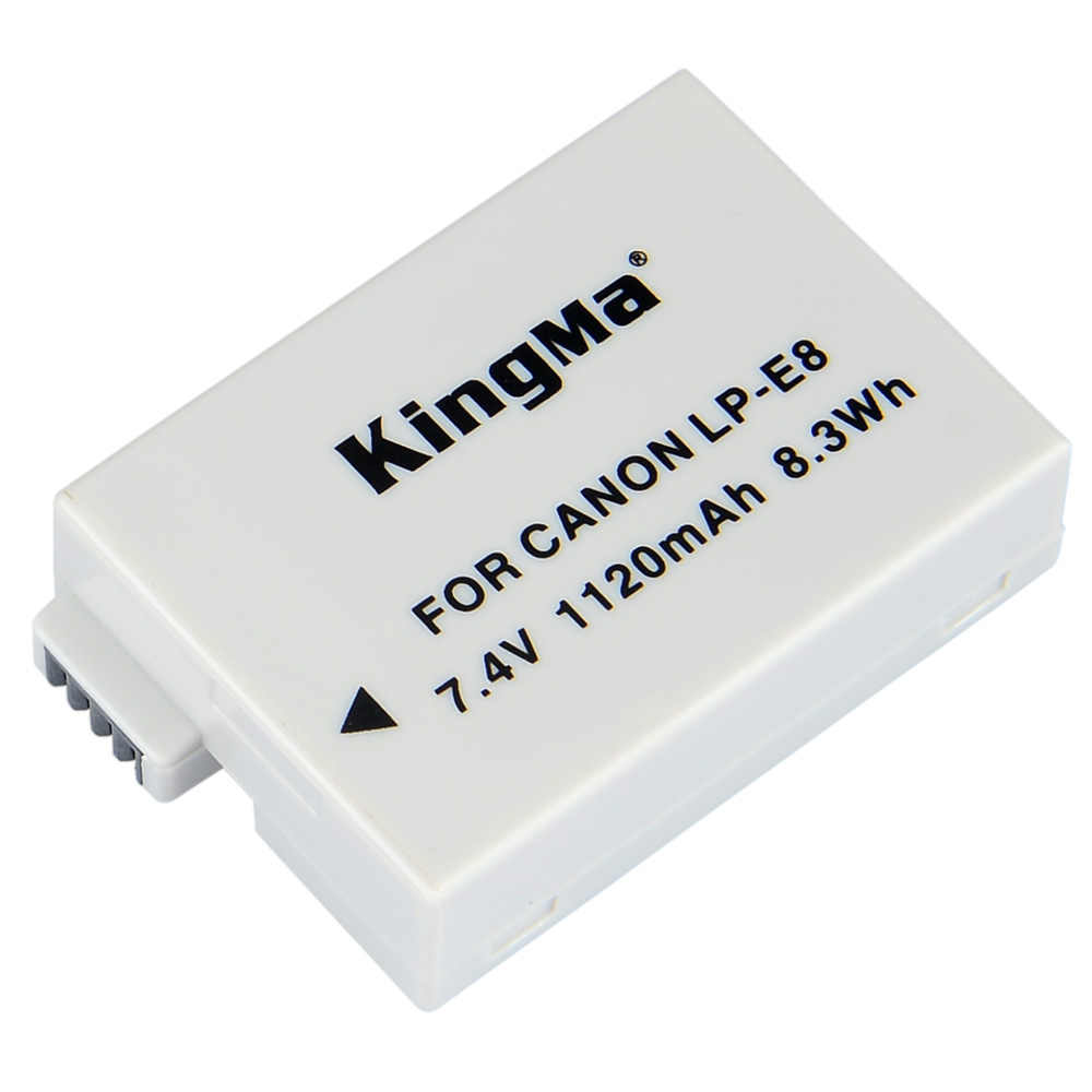 Kingma Canon LP-E8 Battery 1120mAh, includes a battery protective box ...
