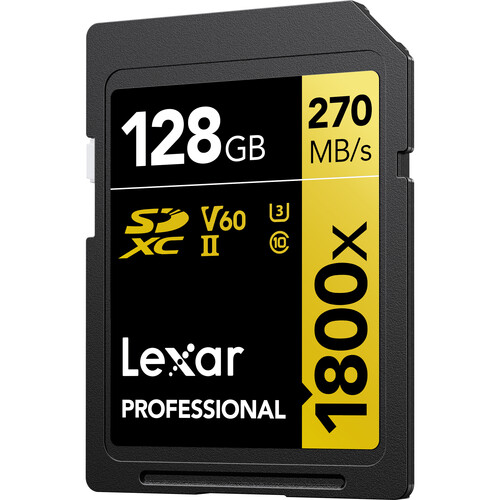 Lexar 128GB Professional 1800x UHS-II SDXC Memory Card (GOLD Series ...