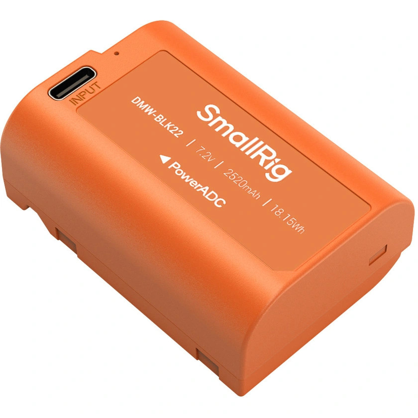 SmallRig 4979 DMW-BLK22 USB-C Rechargeable Camera Battery (Orange ...