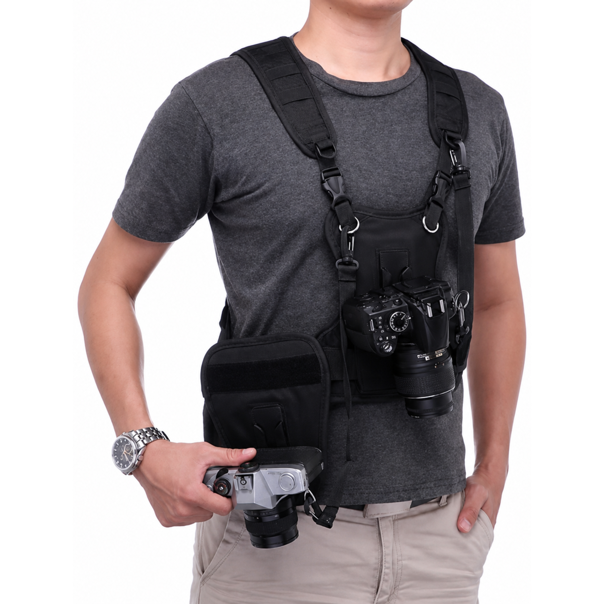 Nicama NC-VEST Dual-Camera Chest Harness Vest with Quick-Release Mounts ...