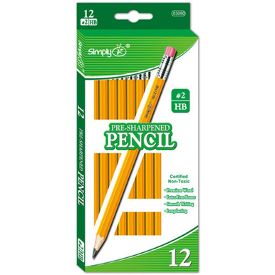 Simply A+ Yellow #2 Sharpened Pencils, 12 Pencils