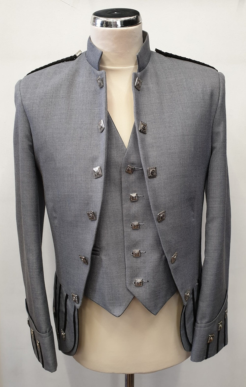 Grey Sheriffmuir Jacket and 5 button waistcoat (Ex-Hire)