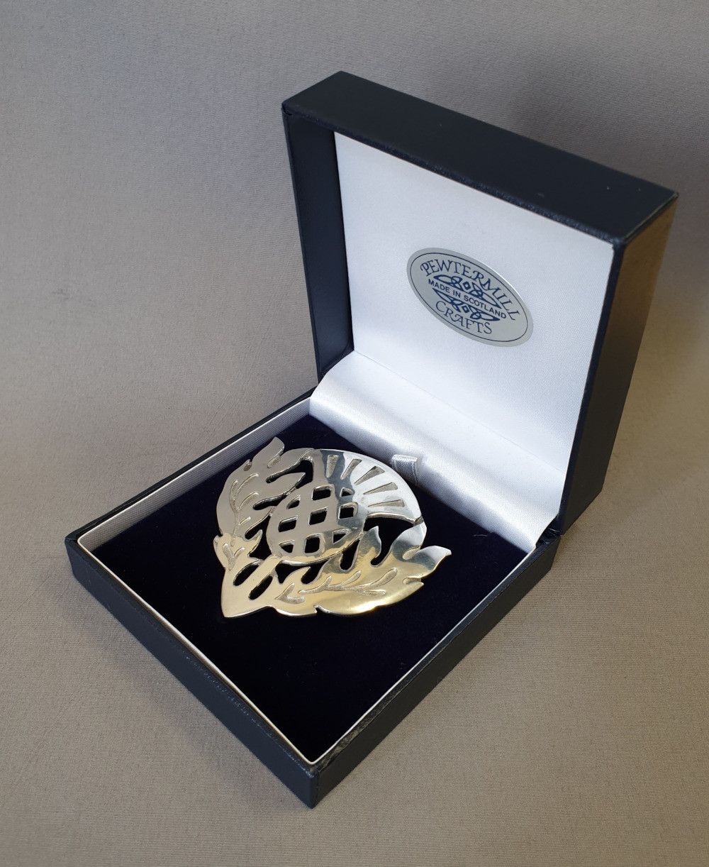 Handmade Pewter Thistle Plaid Brooch - Clan Kilts Ltd