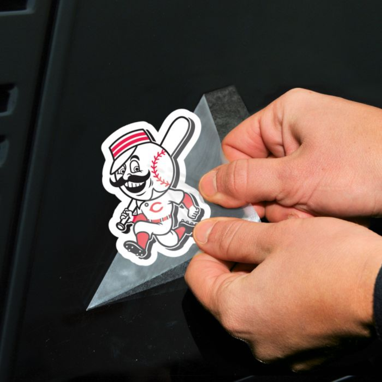 Cincinnati Reds Set Of Two 4"x4" Perfect Cut Decals