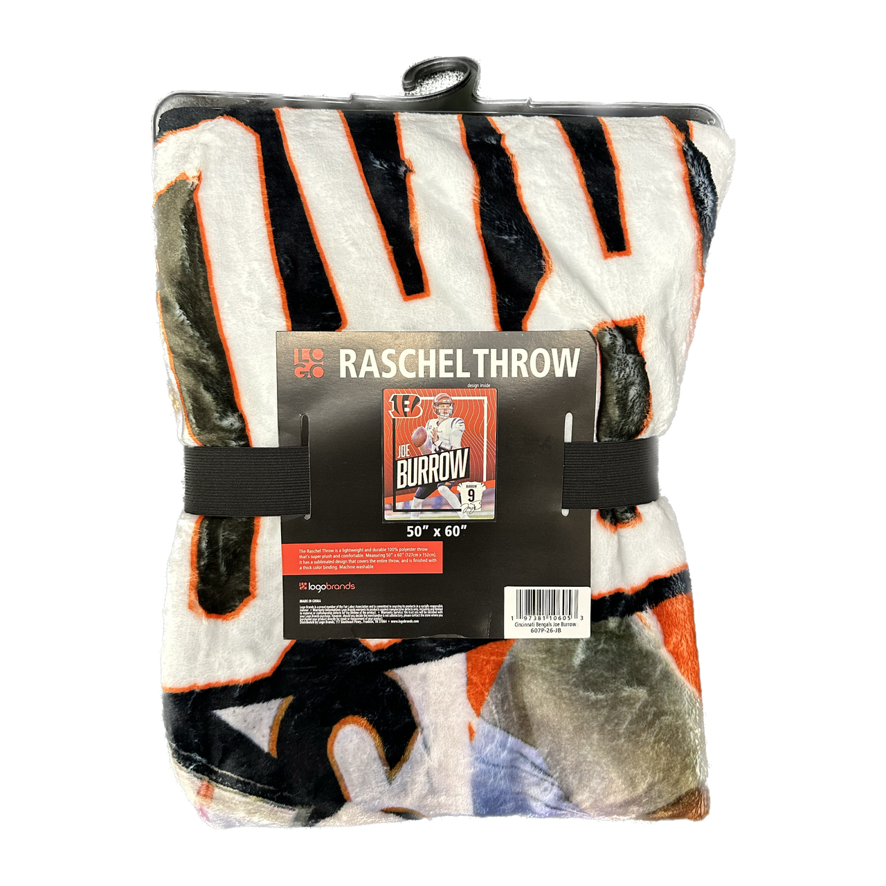 Cincinnati Bengals Joe Burrow 50" x 60" Plush Raschel Throw