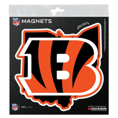 Cincinnati Bengals State Logo 6" x 6" Die-Cut Magnet