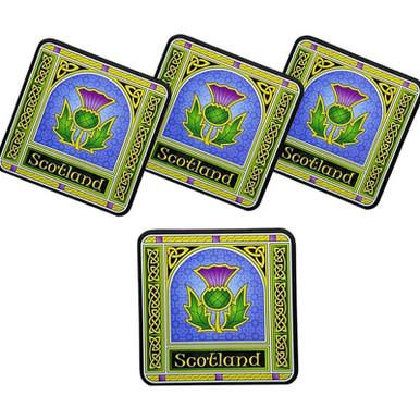 Wooden Scotland Thistle Drink Coaster | Scottish Kitchenware
