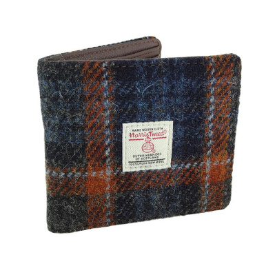 Men's Harris Tweed Wallet – Red & Blue Tartan | Made in Scotland