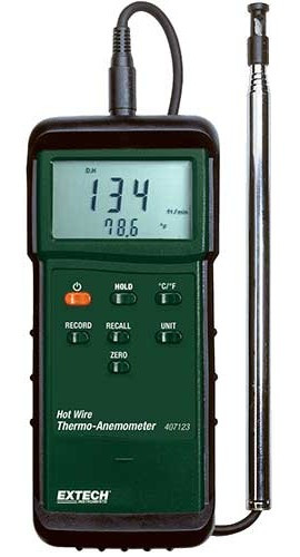 Extech 407123-NIST Heavy Duty Hot Wire Thermo-Anemometer, 7ft ...