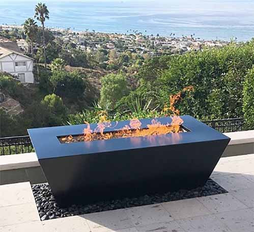 Corinthian Rectangular Gas Fire Table | Grand Effects