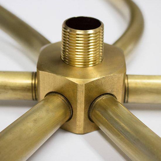 Round Flat Pan & Bullet Burner Kit - 100 % All Brass