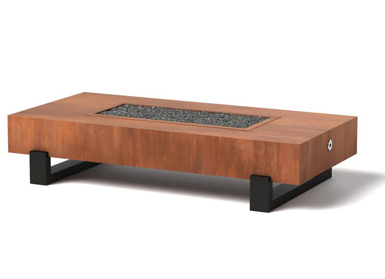Strut Gas Fire Pit Table | Aluminum or Corten Steel | Yard Couture