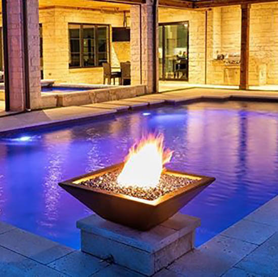 Maya Concrete Fire Bowl by The Outdoor Plus - GFRC