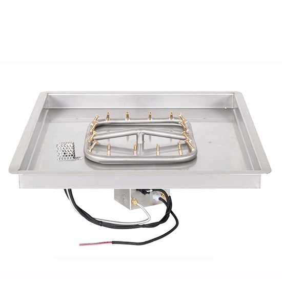 Square Stainless Steel Bullet Burner Kit - With Drop In Pan