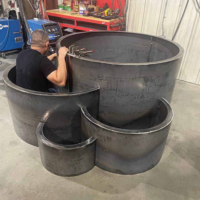 Round Raised Open Bottom Modular Tiered Planter Bed - Yard Couture