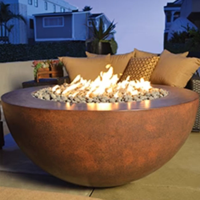 Round Legacy GFRC Concrete Fire Pit Bowl - Fire By Design