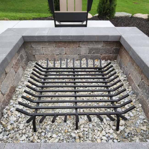 Square Fire Pit Grate - Stainless Or Carbon Steel 24 - 48 Inch