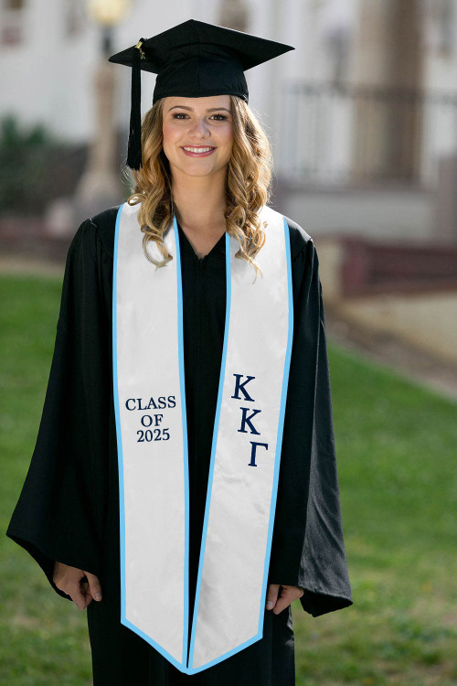 Kappa Kappa Gamma Class of 2025 Graduation Stole in White
