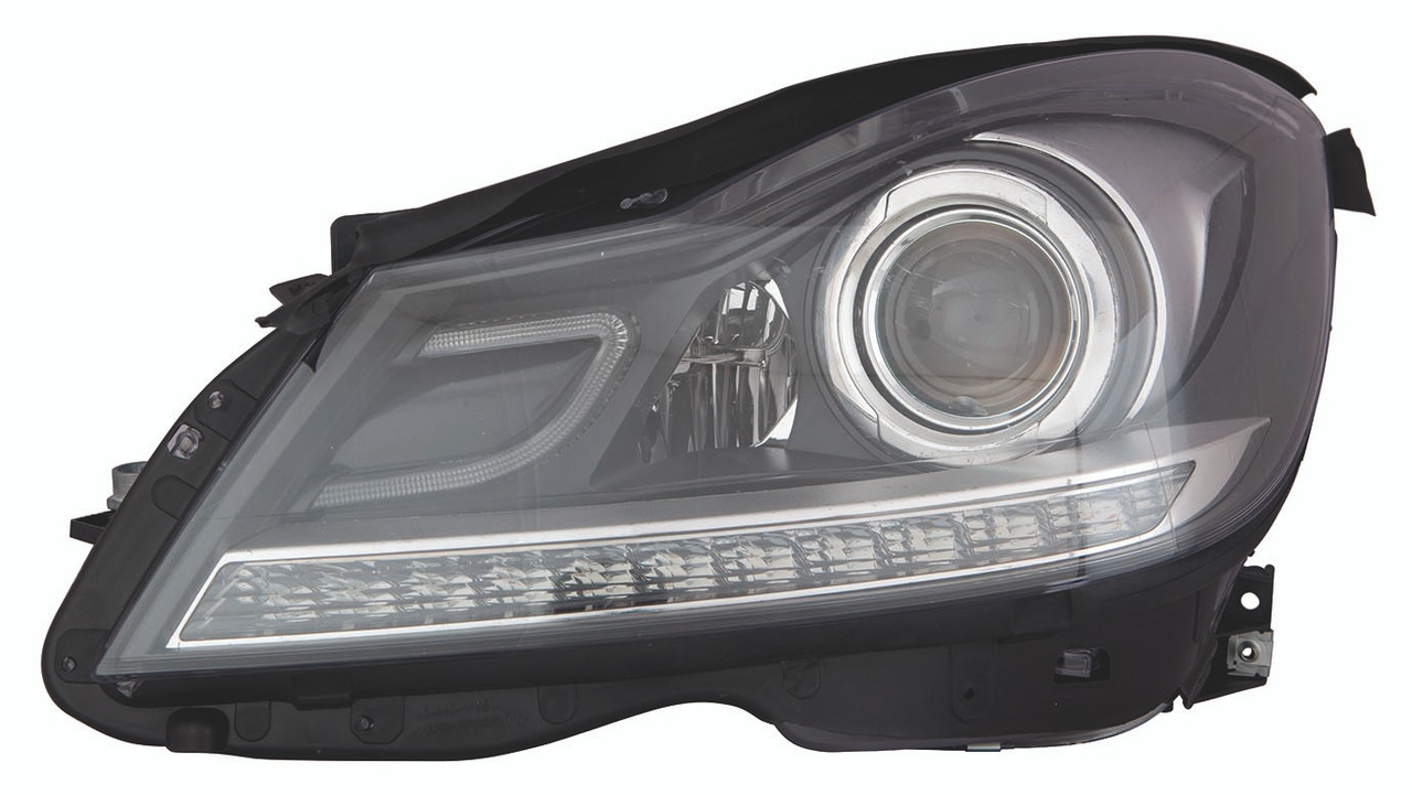 2012 Mercedes-Benz C300 Headlight Set Halogen Black Housing Pair Driver ...