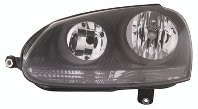2008 Volkswagen GTI Headlight Set Halogen Black Housing Pair Driver and ...