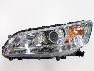 2013 Honda Accord Headlight Set Halogen Chrome Housing Pair Driver and ...