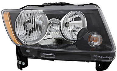 2013-2017 Jeep Compass Headlight Passenger Right Side Halogen Black Trim