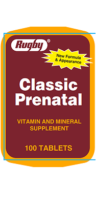 Rugby Classic Prenatal Vitamins and Mineral Supplement 100