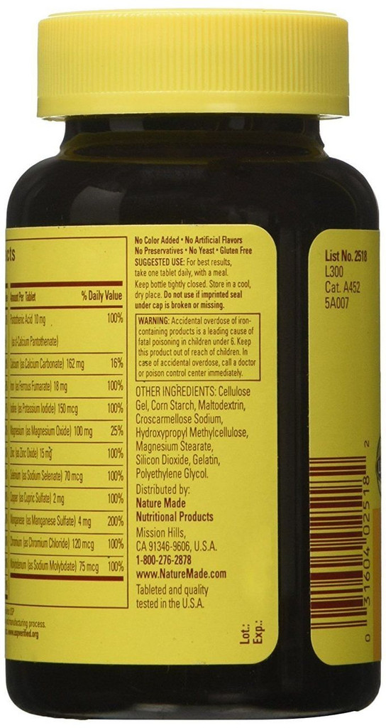 Nature Made Multi Complete with Iron 130 Tablets - drugsupplystore.com