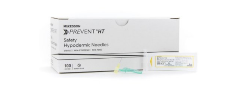 McKesson Hypodermic Needle Hinged Safety Needle 30 Gauge