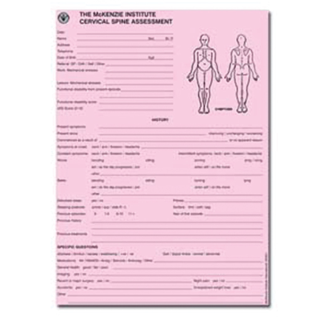 CERVICAL SPINE ASSESSMENT (50/PAD)