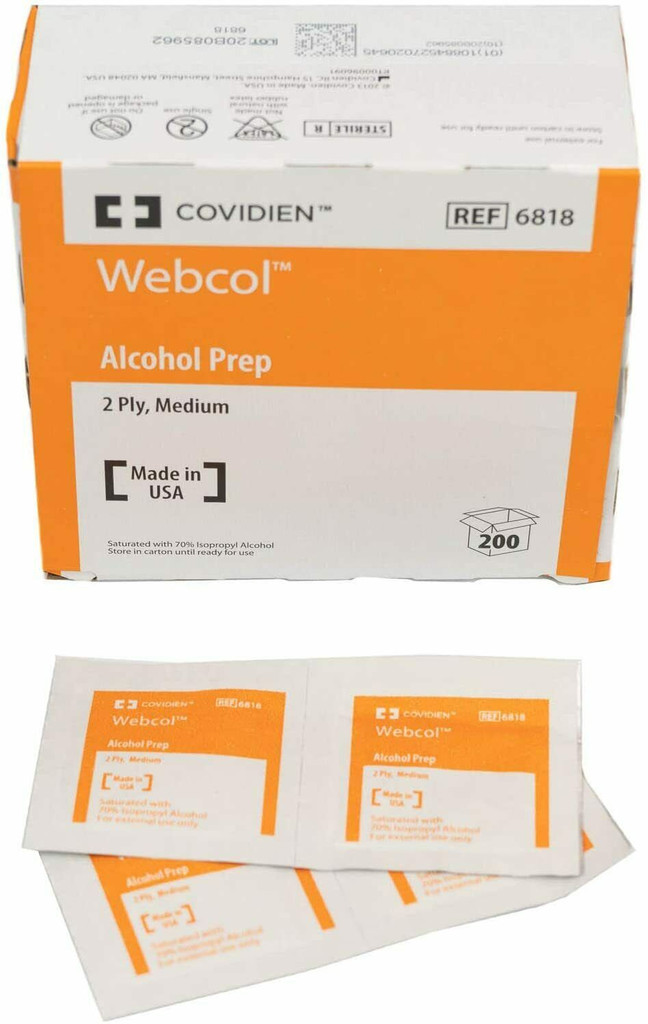 Kendall Webcol Alcohol Preps (Sterile) Medium 2-ply 200CT ...