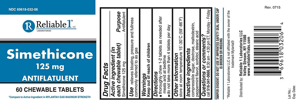 Reliable 1 Simethicone 125 MG Antiflatulent Chewable Tablets 60 Count ...