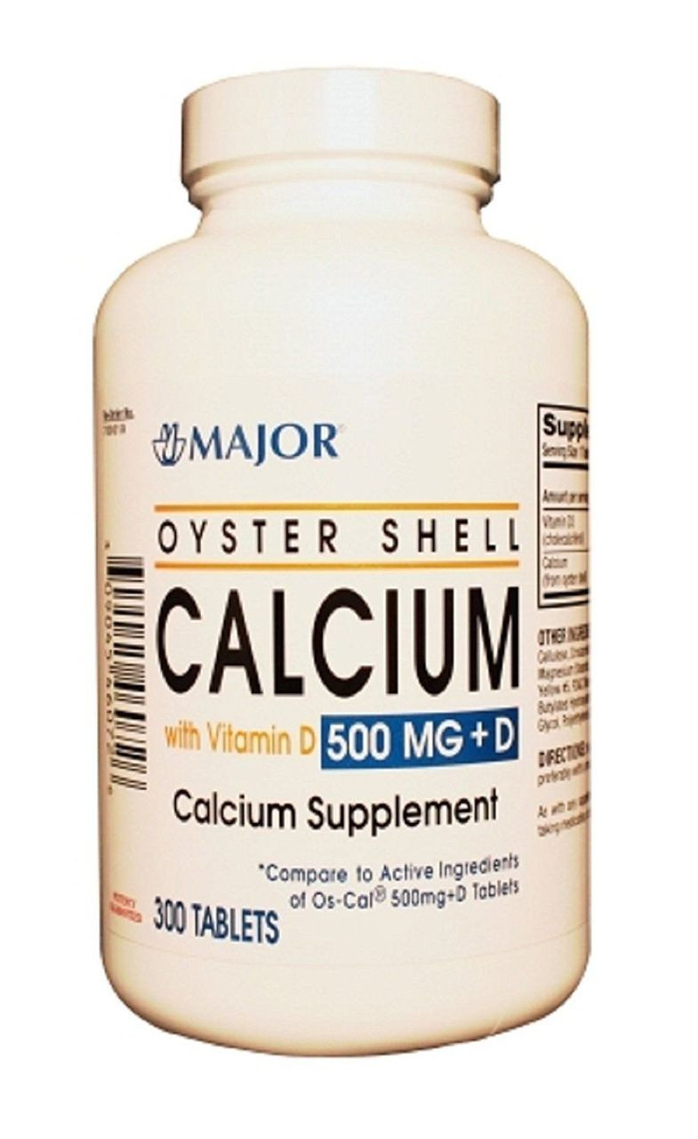 Major, Oyster Shell Calcium with Vitamin D 500MG+D