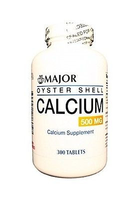 Major Oyster Shell 500mg Calcium Supplement, 300 tablets