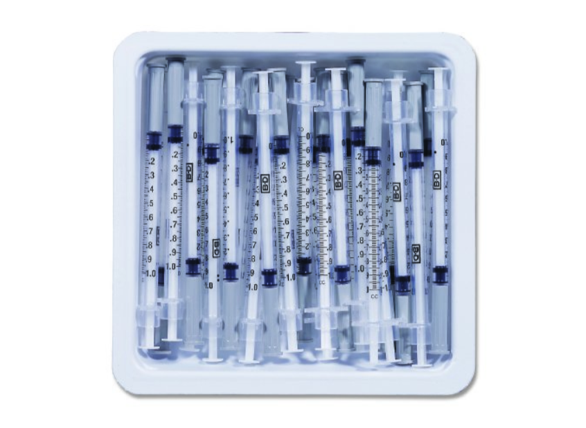 PrecisionGlide Allergy Tray 1 mL 27 Gauge 1/2 Inch