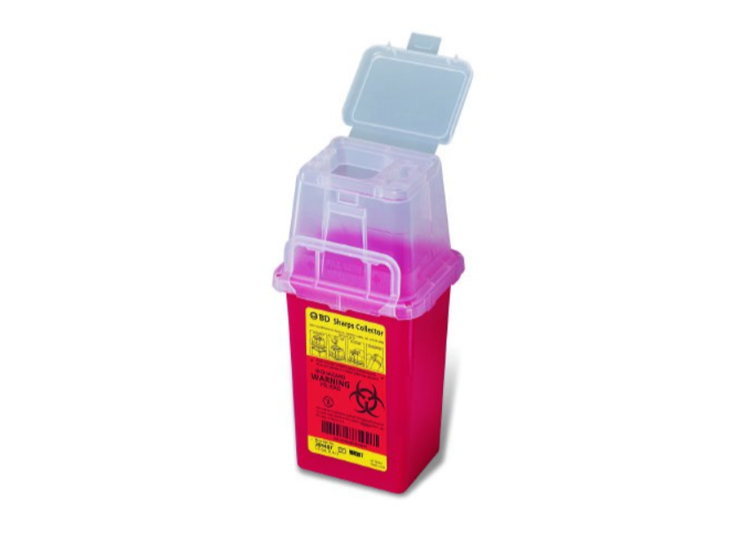 Phlebotomy Sharps Container 1-Piece 9H X 4.5W X 4D Inch