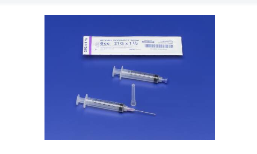 Cardinal Monoject Syringe with Hypodermic Needle 3 mL 23