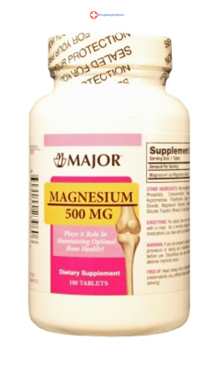Major Magnesium Supplement 500 mg Strength Tablet 100 per Bottle ...